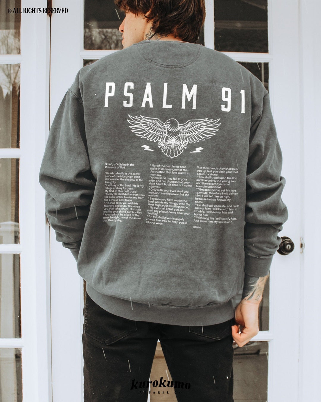 Psalm 91 Bible Verse Crewneck Christian Sweatshirts for Men Vintage ...