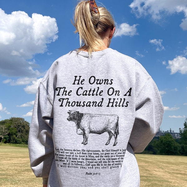 Bible Verse Cow Sweatshirt - Etsy