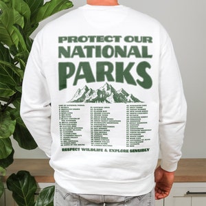 63 National Parks Crewneck Park Ranger Mountain Hiking Sweatshirt Retro ...