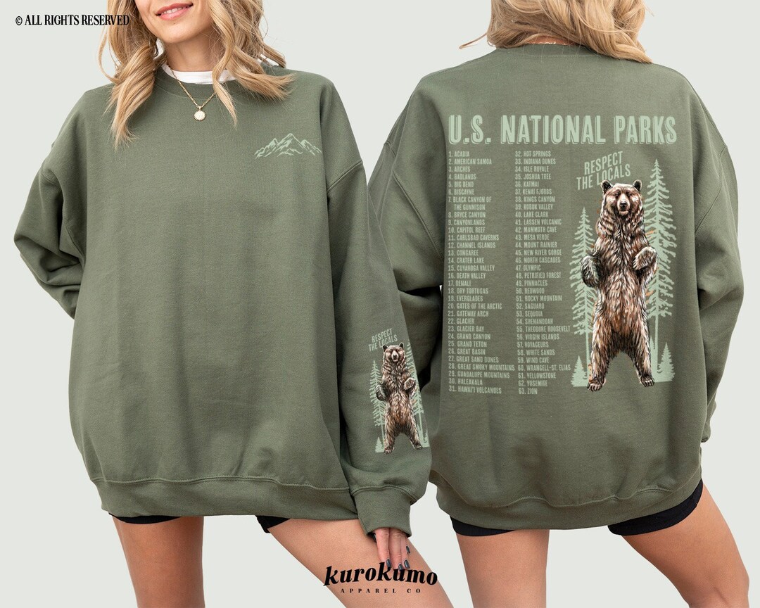 US National Parks Crewneck Vintage Mountain Crewneck Park Ranger ...