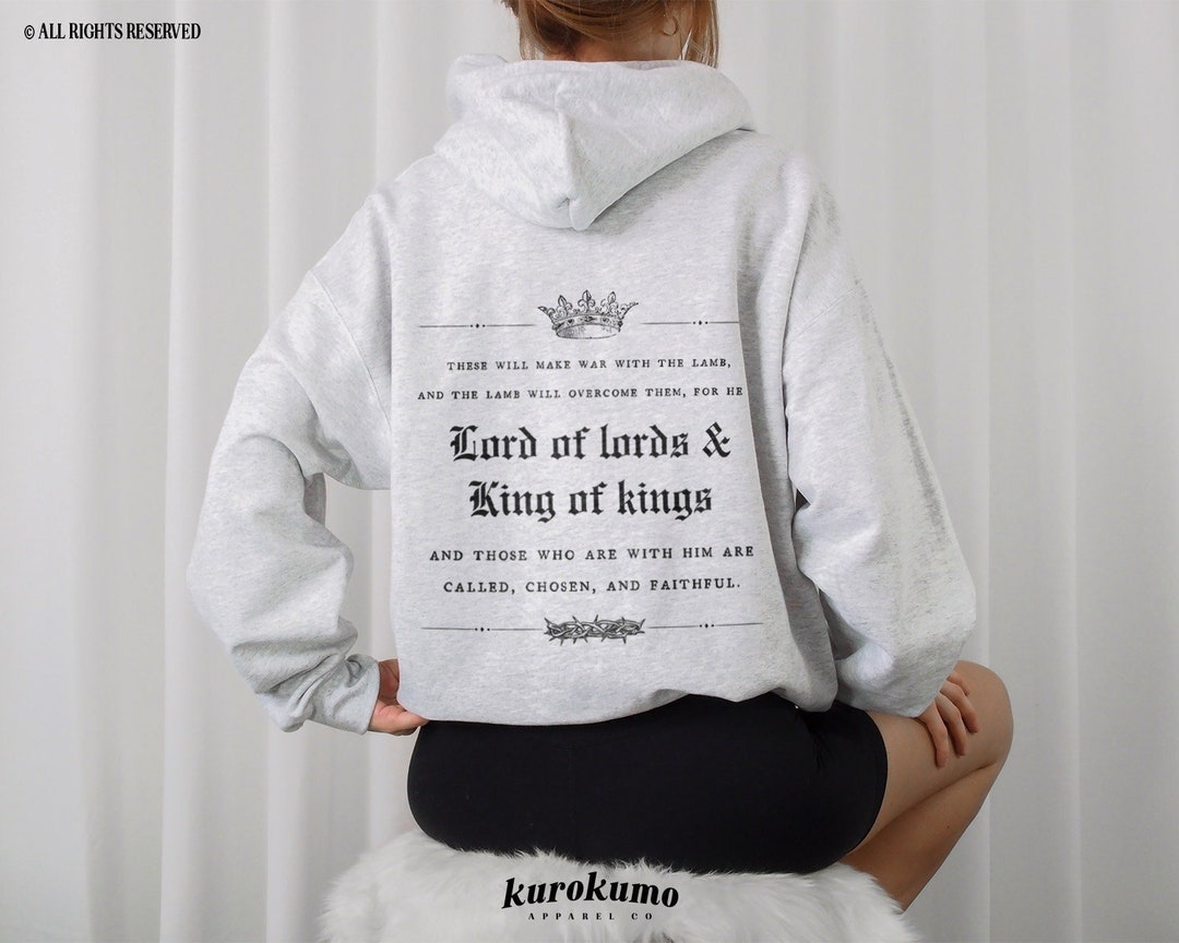 Jesus is King Bible Verse Hoodie Lord of Lords Scripture Vintage Faith ...