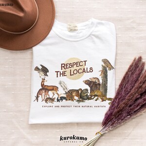 Respect the Locals Tshirt Woodland Animals Graphic Tee Forest Animal ...