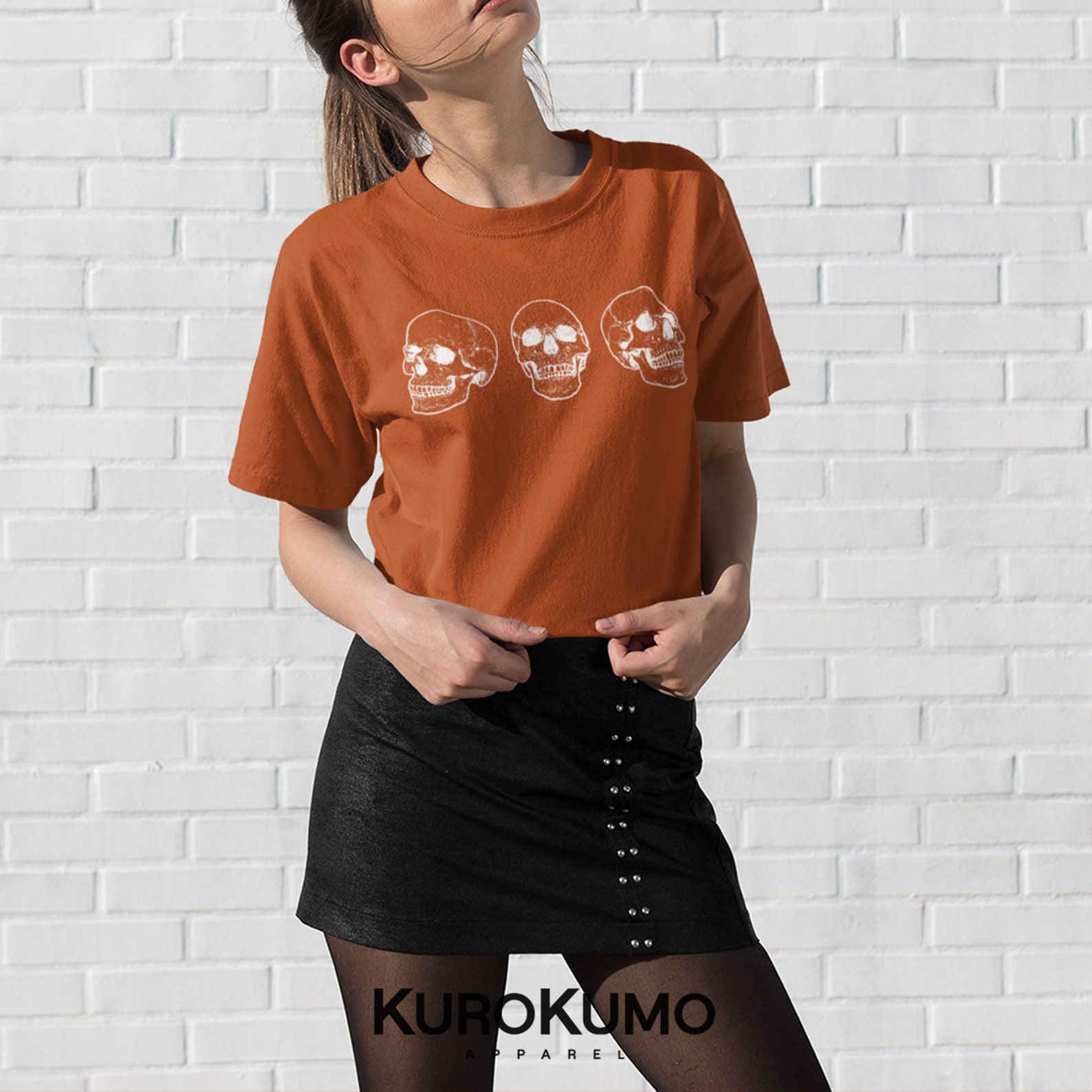 Skull Tee Aesthetic T Shirt Alt Clothing Gothic Clothes Soft | Etsy