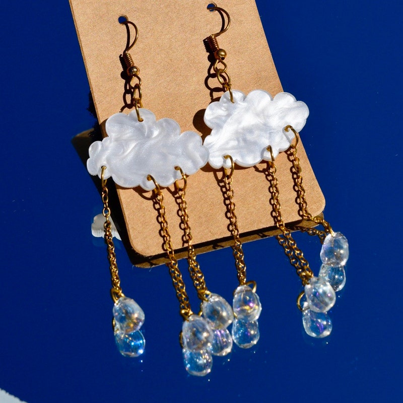 Rain Cloud Earrings - Etsy