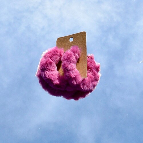 Pink Fuzzy Hoop Earrings Pink Hoops Bimbo Earrings Y2k - Etsy