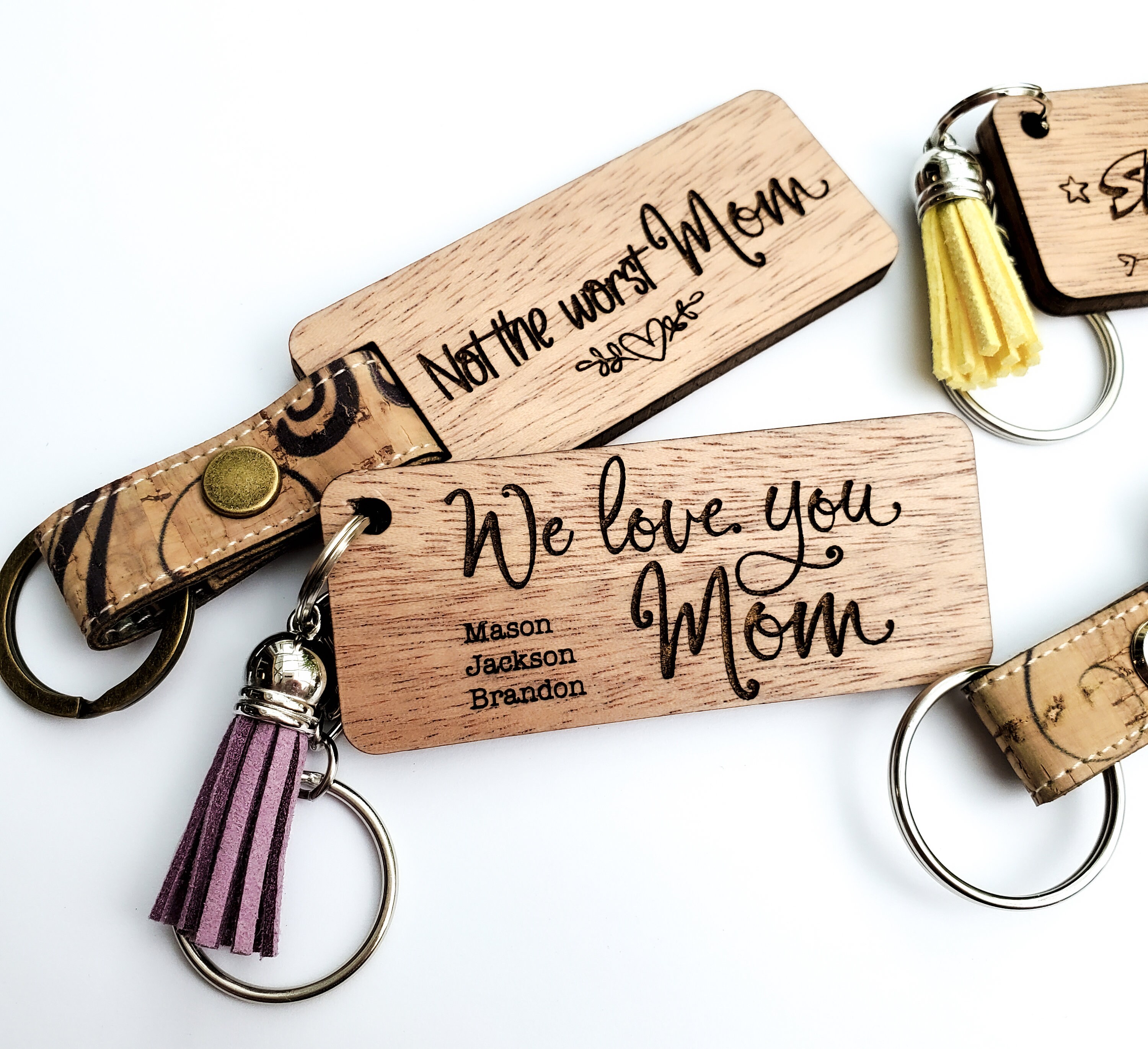 Keychains Mothers Day SVG Cut File, Set of 11 Designs Keychains for Mom ...