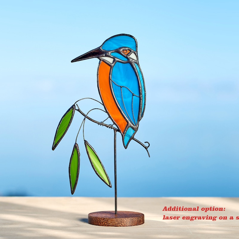Kingfisher Stained Glass - Etsy