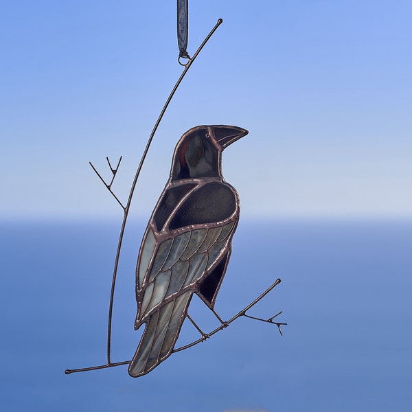 Stained Glass Raven - Etsy