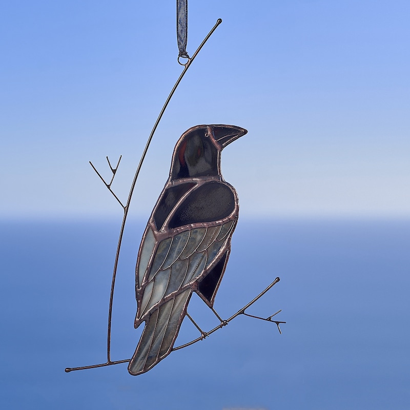 Stained Glass Raven - Etsy