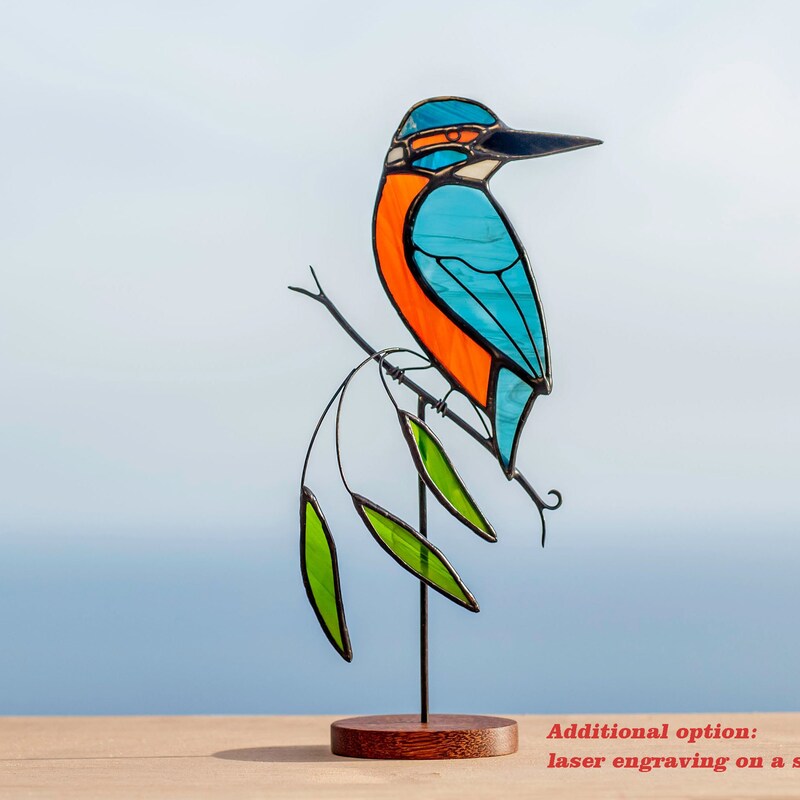 Kingfisher Stained Glass - Etsy