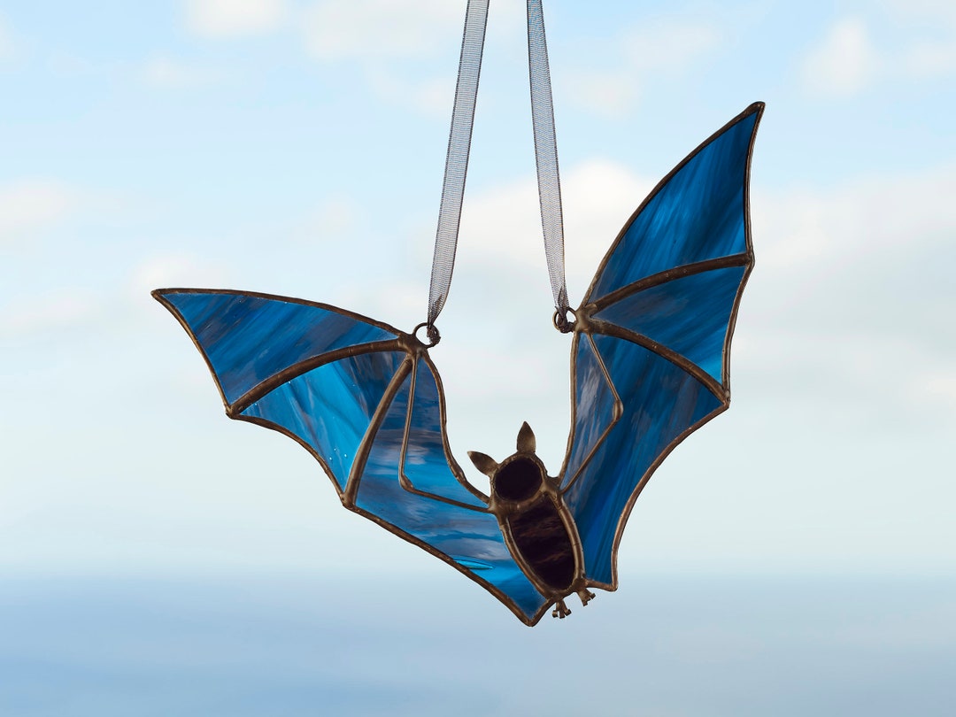 Stained Glass Bat Halloween Suncatcher Window Hanging Halloween ...