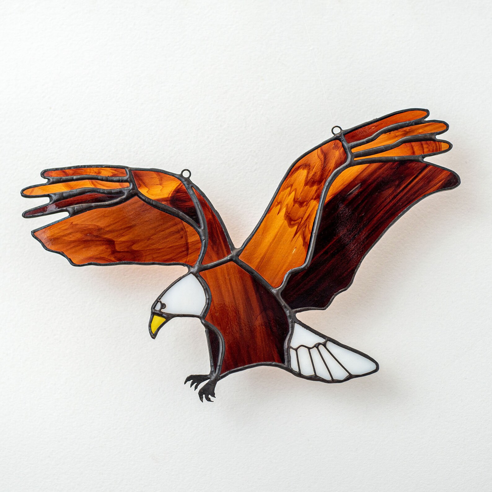 Stained Glass Eagle Window Hanging Stained Glass Bird Bald - Etsy