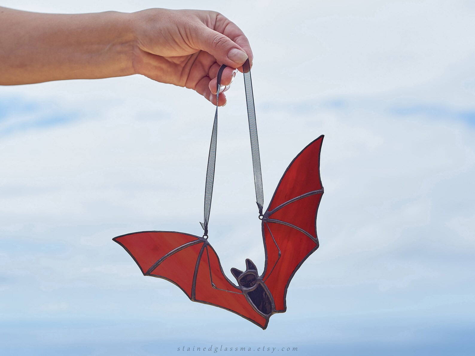 Stained Glass Bat Halloween Suncatcher Window Hanging - Etsy