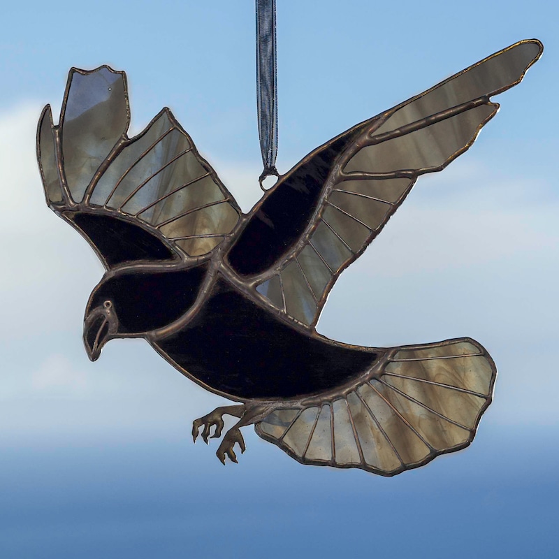 Stained Glass Raven - Etsy