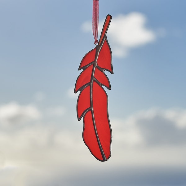 Cardinal Feather - Etsy