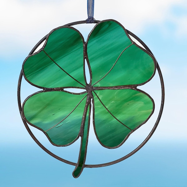 Shamrock Stained Glass Window Hanging - Etsy