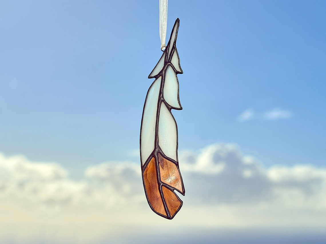 Stained Glass Eagle Feather Window Hanging Home Decoration. - Etsy