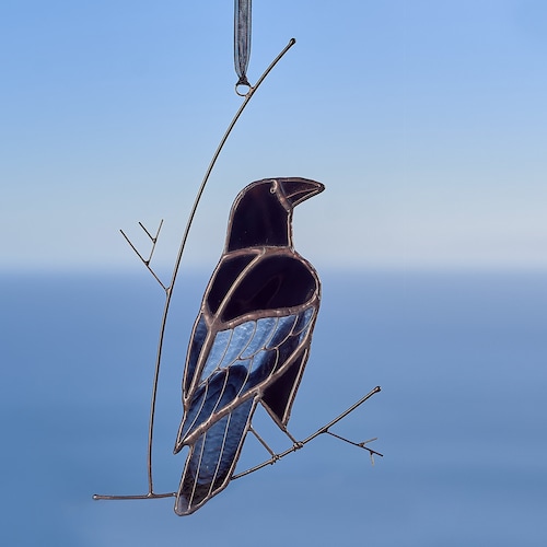 Owl Bird Stained Glass Suncatcher Stained Glass Window Hanging Etsy
