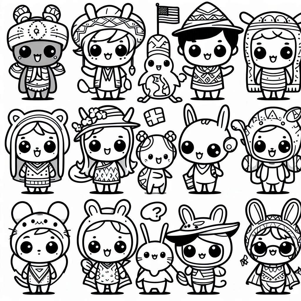 27 Kawaii Culture Coloring Pages! Cute Designs Celebrating Global ...