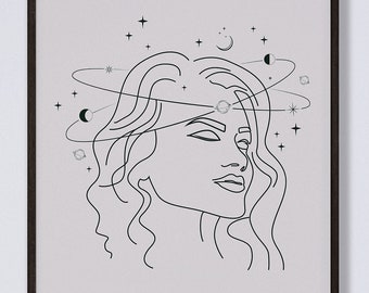 Celestial Line Art - Etsy