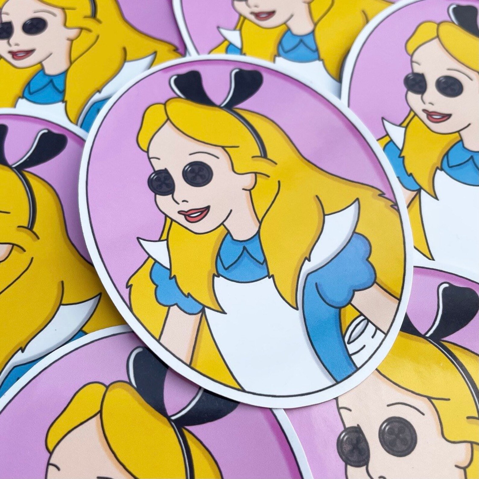 Alice in Wonderland Sticker Coraline Sticker Alice Meets | Etsy