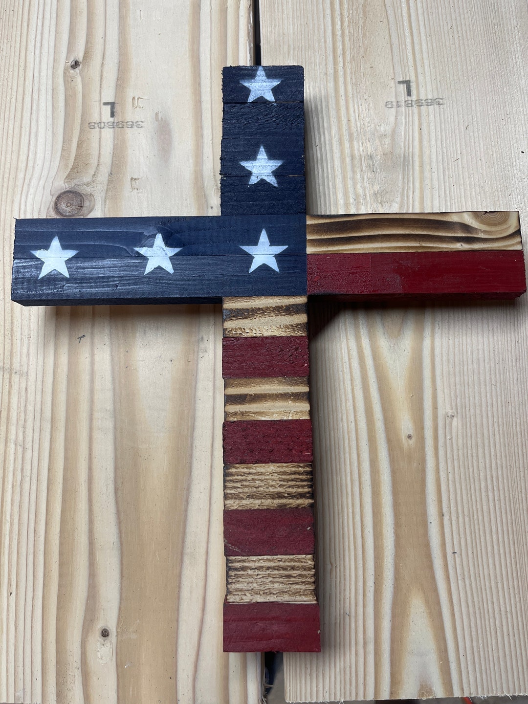 American Flag Cross - Etsy