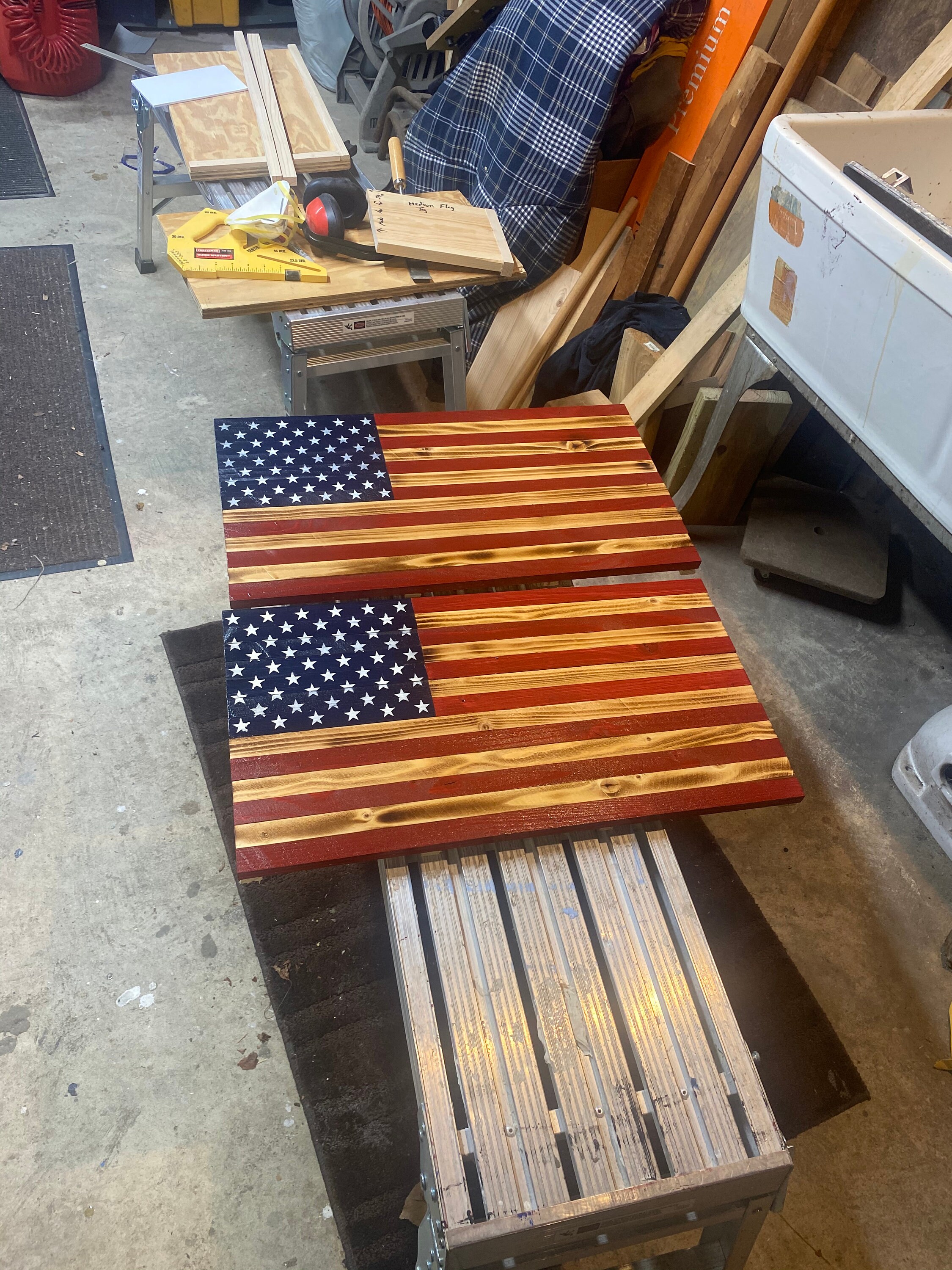 Rustic Hand Carved Wooden Flag - Etsy