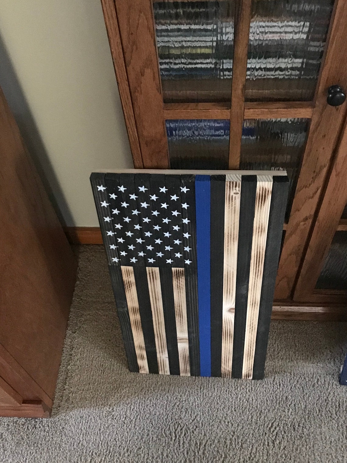 Thin Blue Line Wooden Flag - Etsy