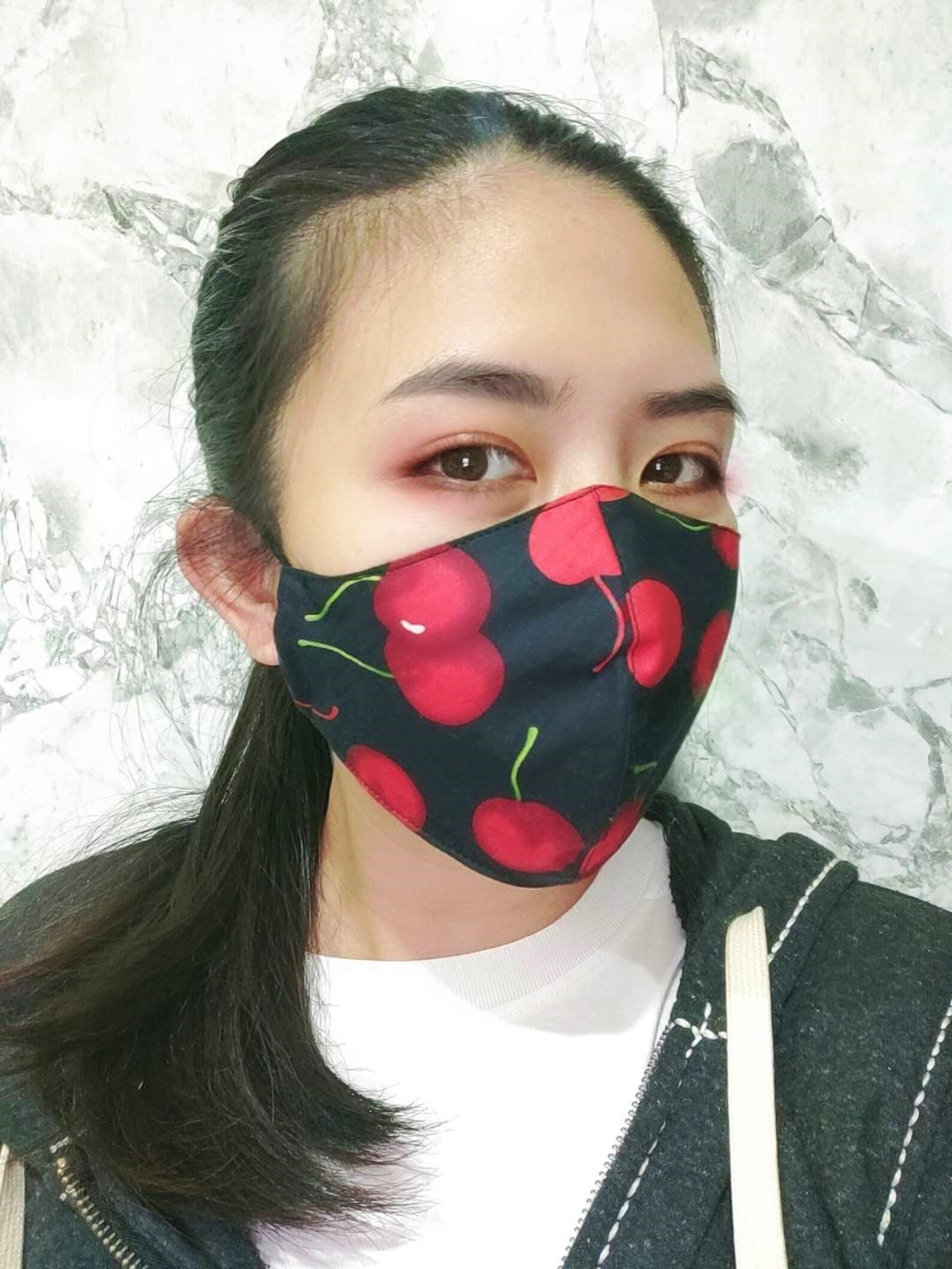 Waterproof Red Cherry Face Mask With Nose Wire COTTON Face - Etsy