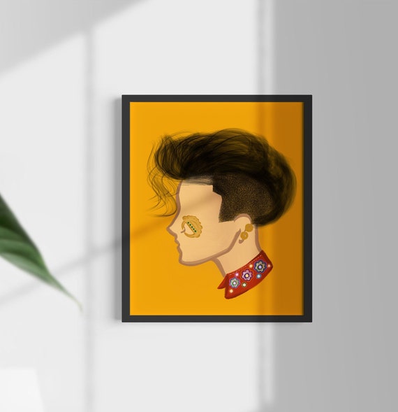 Art & Collectibles Drawing & Illustration Studio Wall Art Print yellow ...