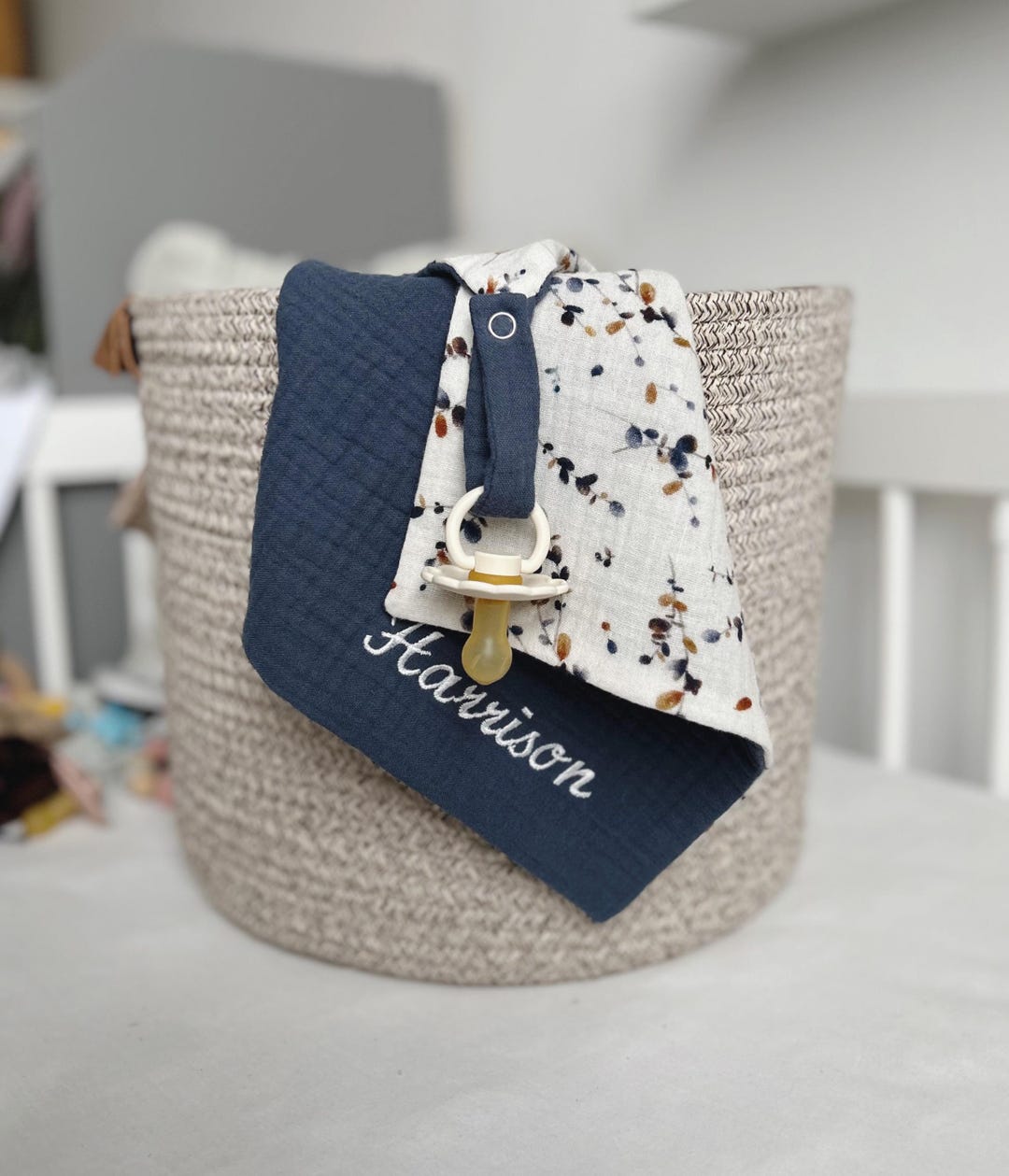 Baby Boy Lovey Blanket Pacifier Blanket Small Muslin Blanket, Pacifier ...