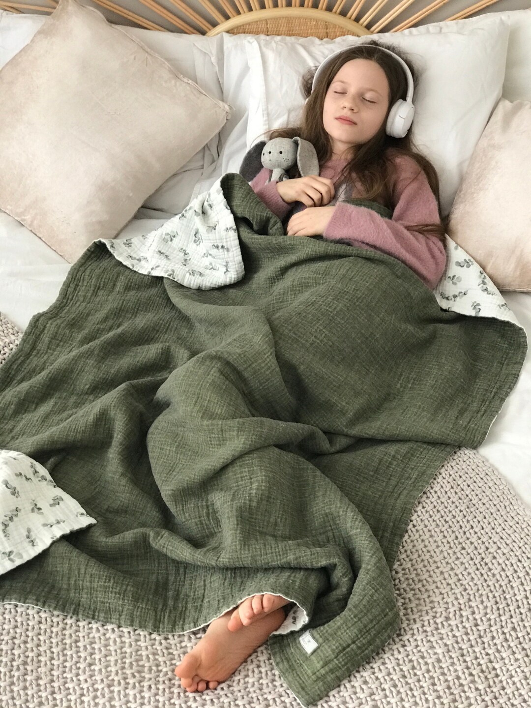 Custom Baby Blanket Muslin Embroidery Swaddle Blanket, Soft Muslin ...