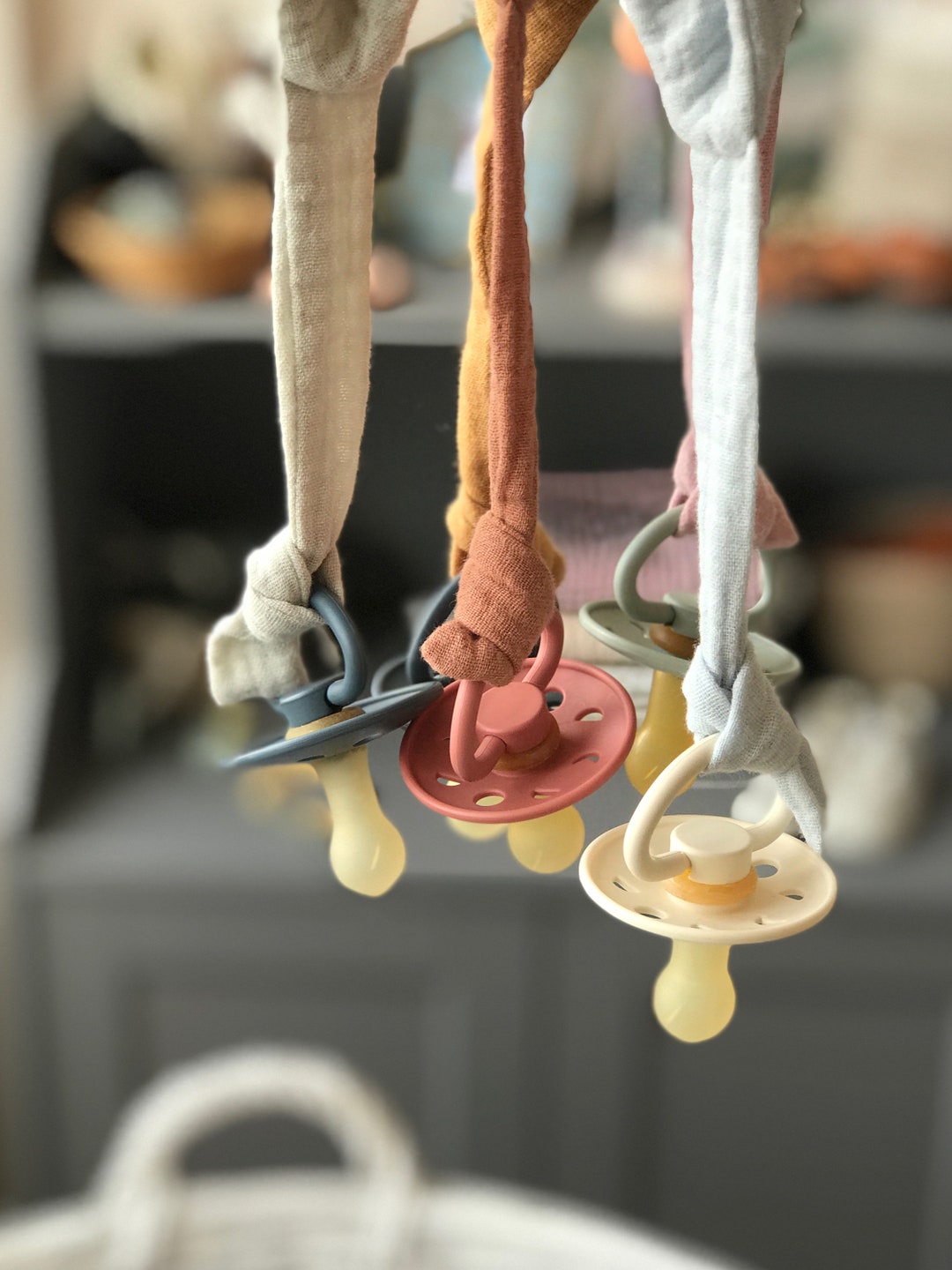 Paci Keeper Made in 6 Layers Gauze Fabric Baby Teether Blanket Pacifier ...