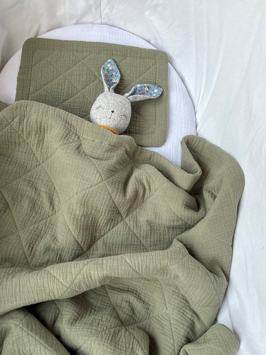 Baby Muslin Quilt Blanket With Name, Personalized Muslin Wrap Newborn ...