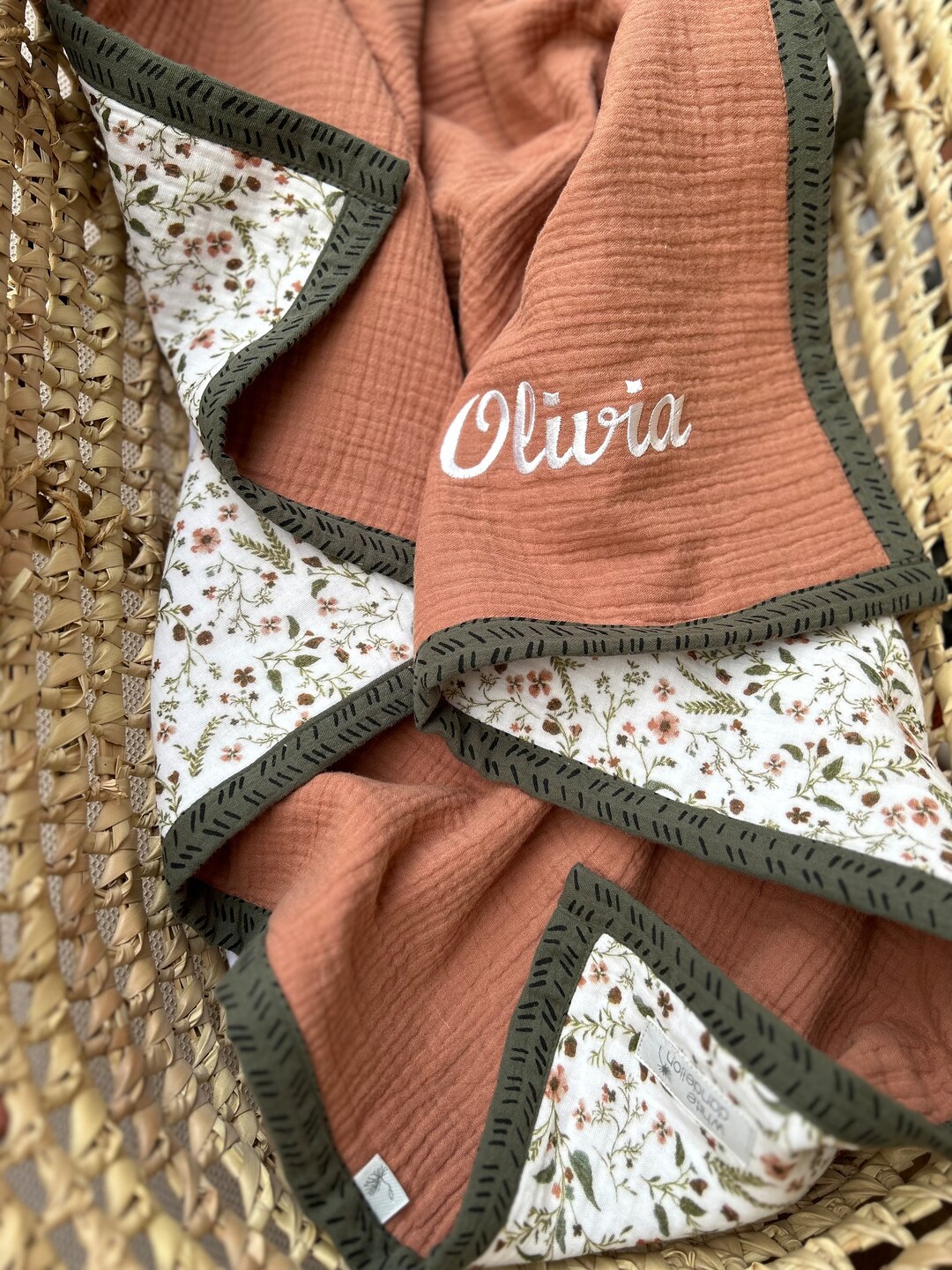Baby Blanket With Name Personalized Muslin Swaddle, Stroller Blanket ...
