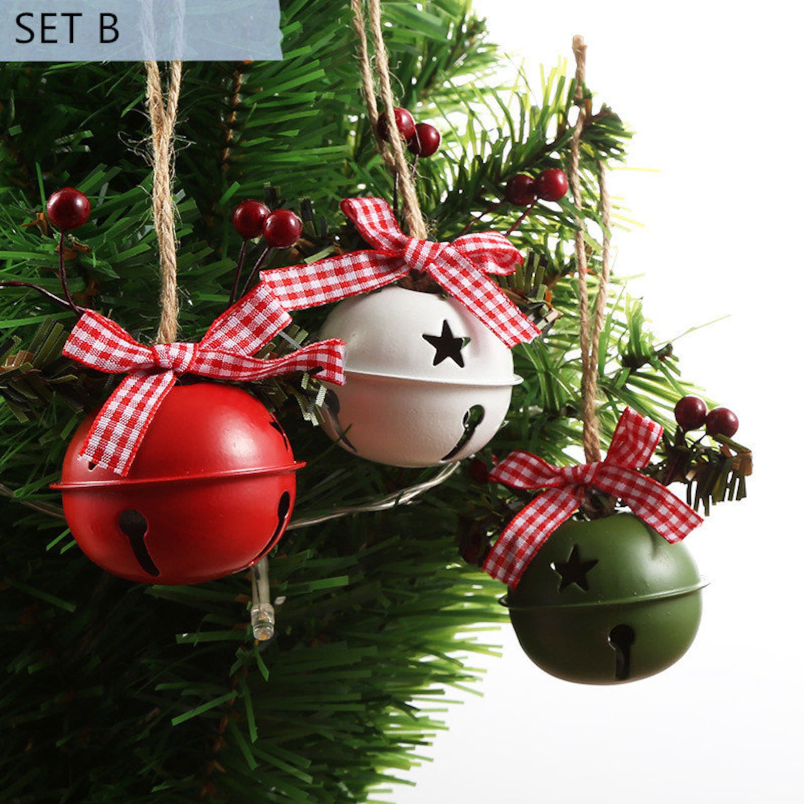 3 Christmas Bell Ornaments Jingle Bell Christmas Decoration | Etsy