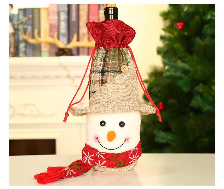 Christmas Wine Bottle Cover Christmas Party snowman Pattern - Etsy