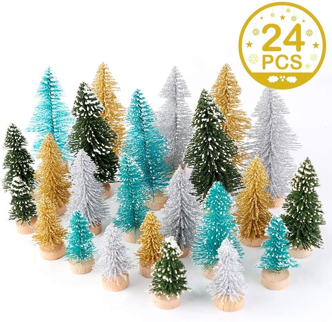 24 Mini Christmas Tree for Winter Decor, Small Christmas Tree , Sisal ...