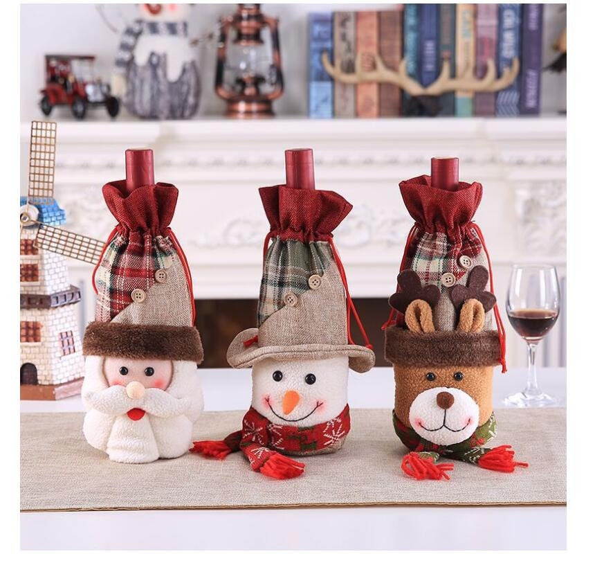 Christmas Wine Bottle Cover Christmas Party snowman Pattern - Etsy