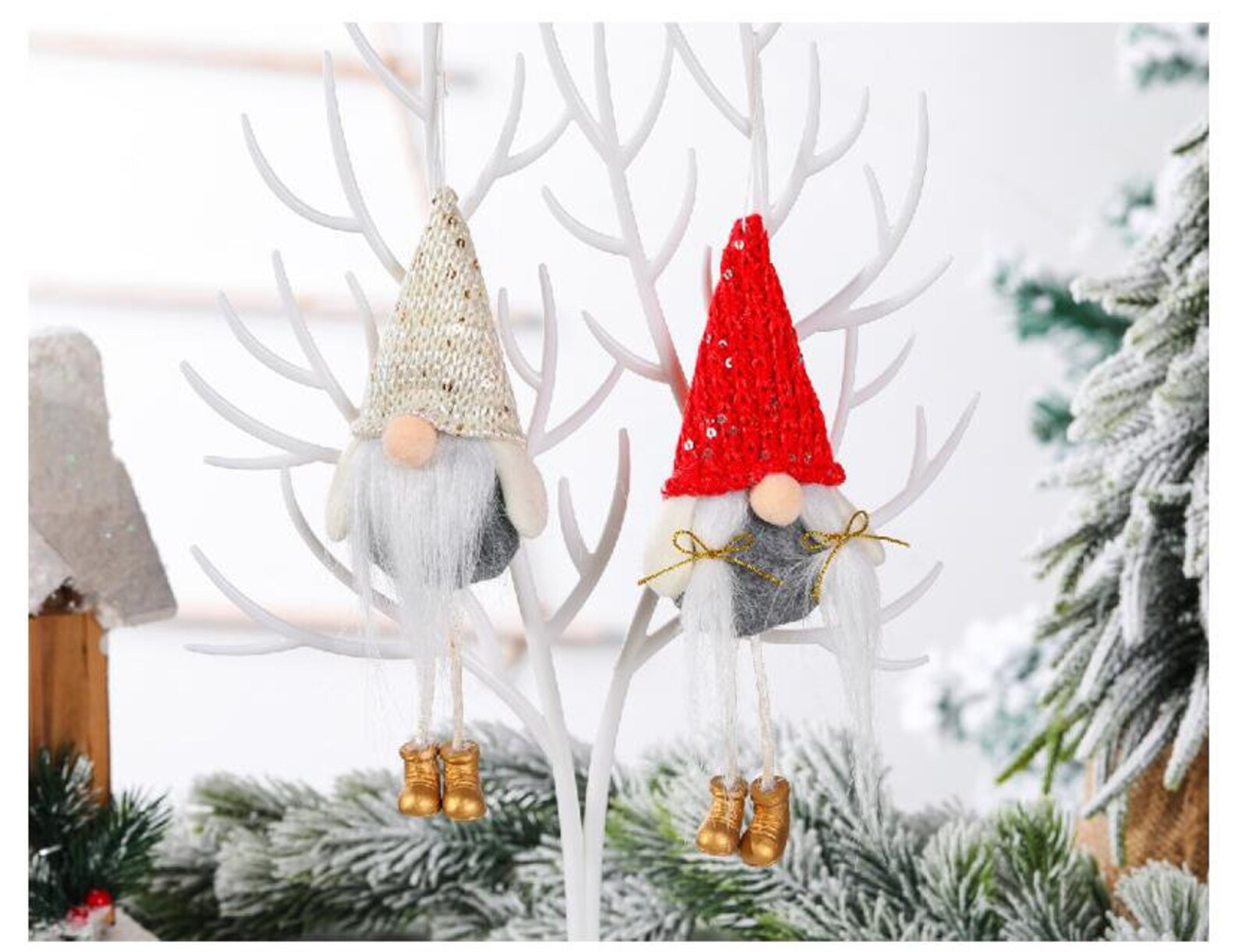 4 Christmas Gnomes Ornaments Gnomes Bag Charm Christmas - Etsy