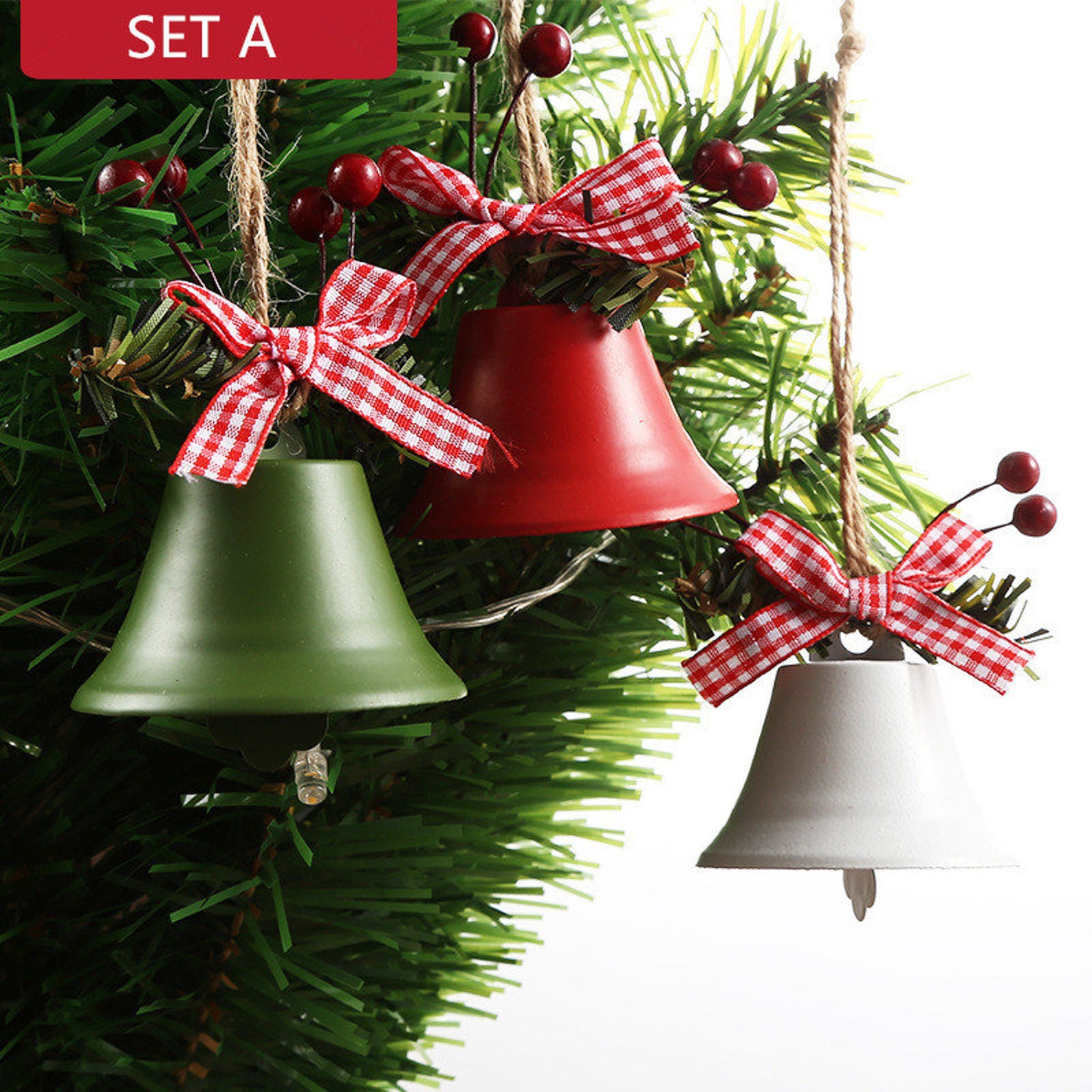 3 Christmas Bell Ornaments Jingle Bell Christmas Decoration | Etsy