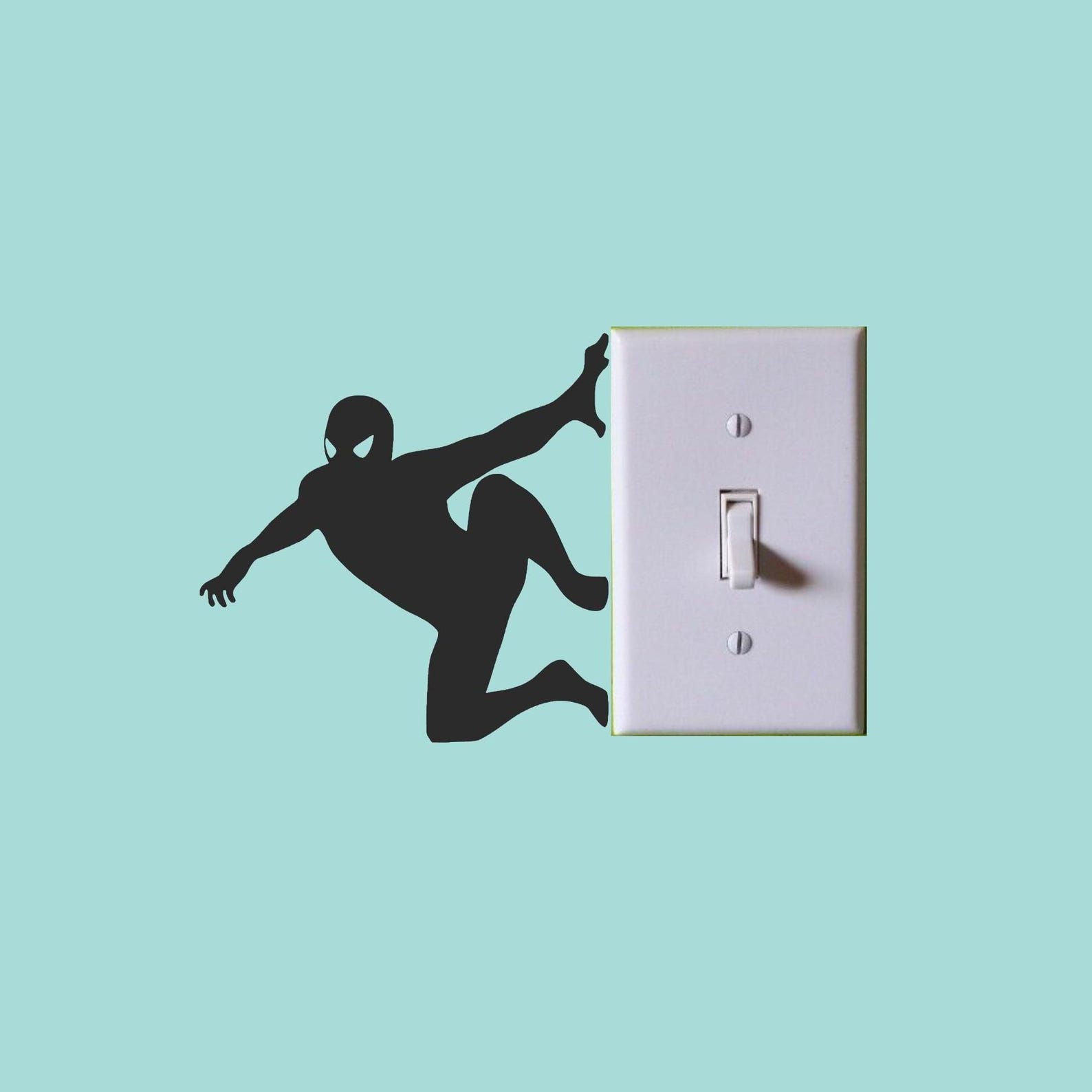 Spiderman Avengers Marvel Lightswitch Wall Sticker Vinyl Home Decor ...