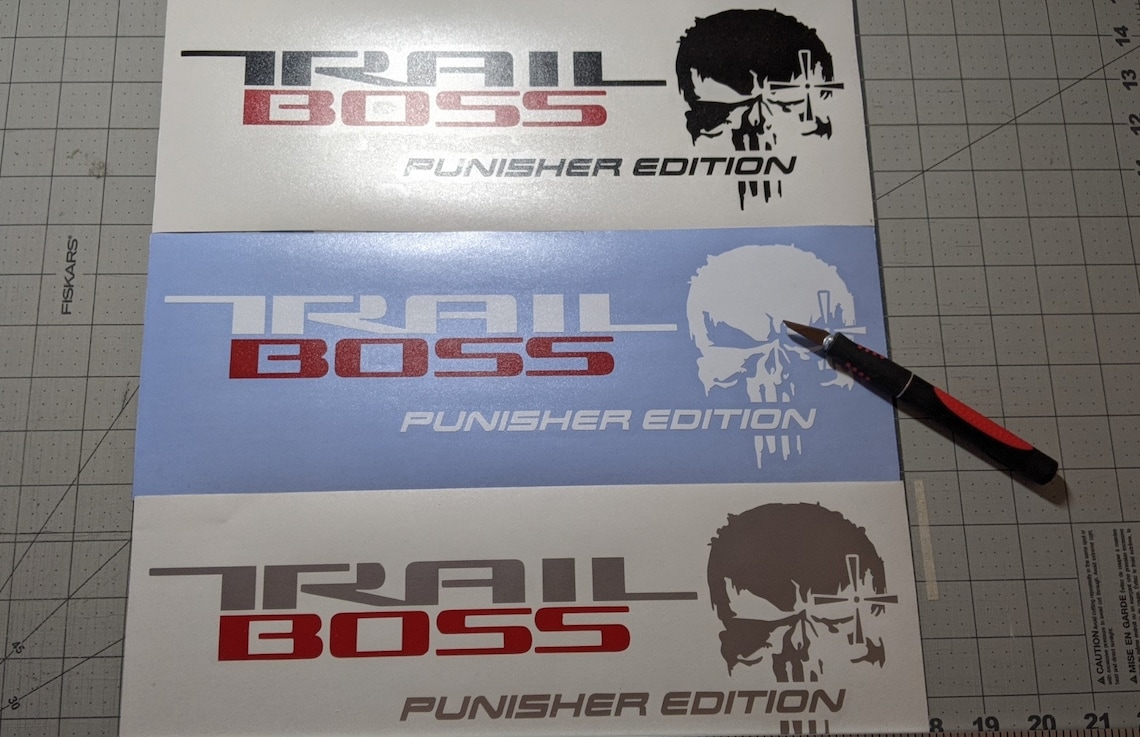 SET of 2 Trail Boss Punisher Edition Vinyl Chevy Decals 4X4 - Etsy