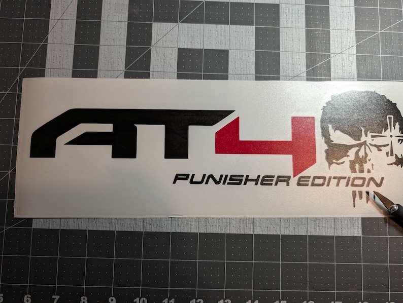 SET of 2 AT4 Punisher Edition Vinyl Chevy Decals 4X4 off Road Truck ...