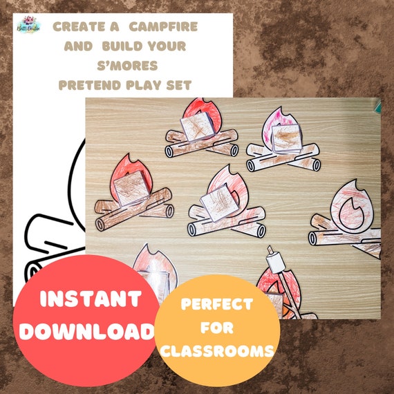 Pretend Play Campfire Pretend Smores Printable Digital | Etsy