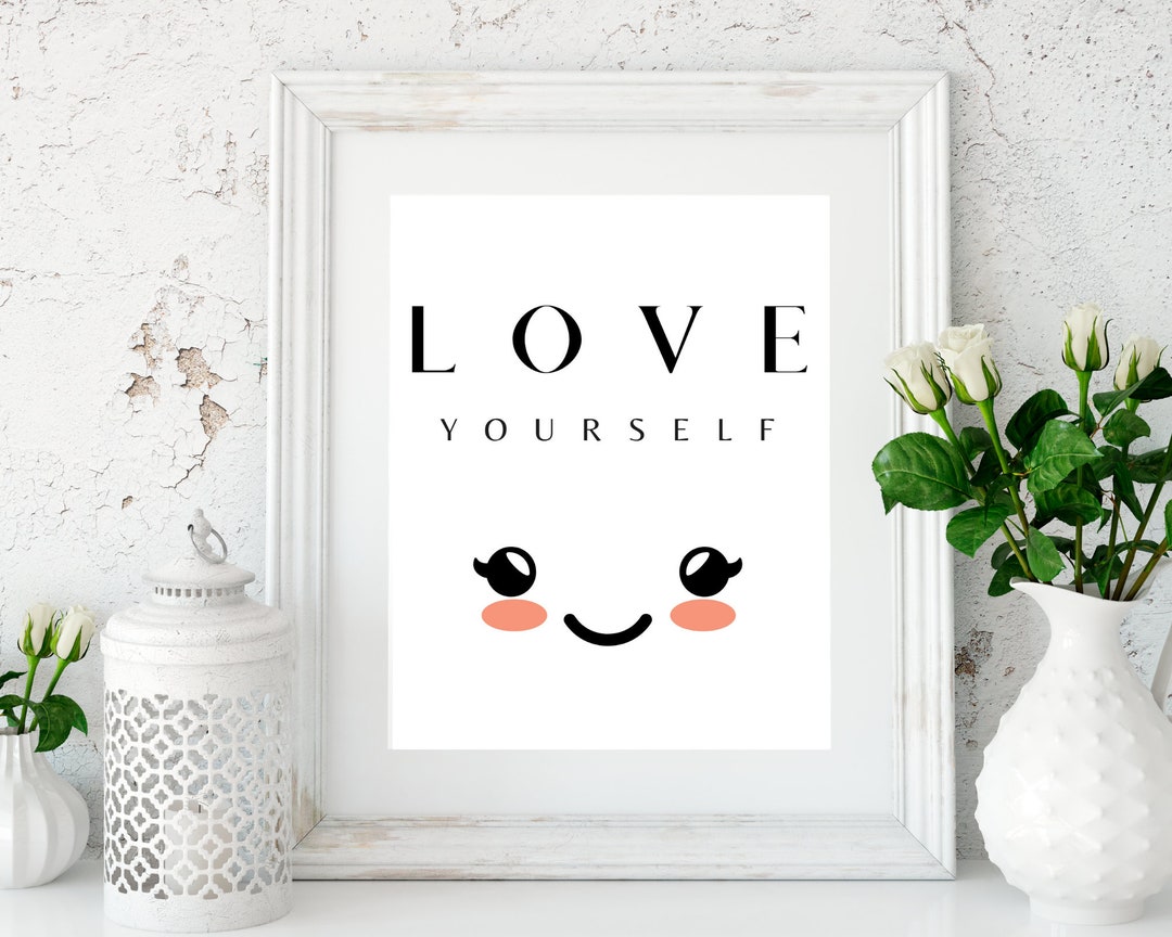 LOVE YOURSELF Wall Art, Instant Download Printable Poster, Minimalist ...