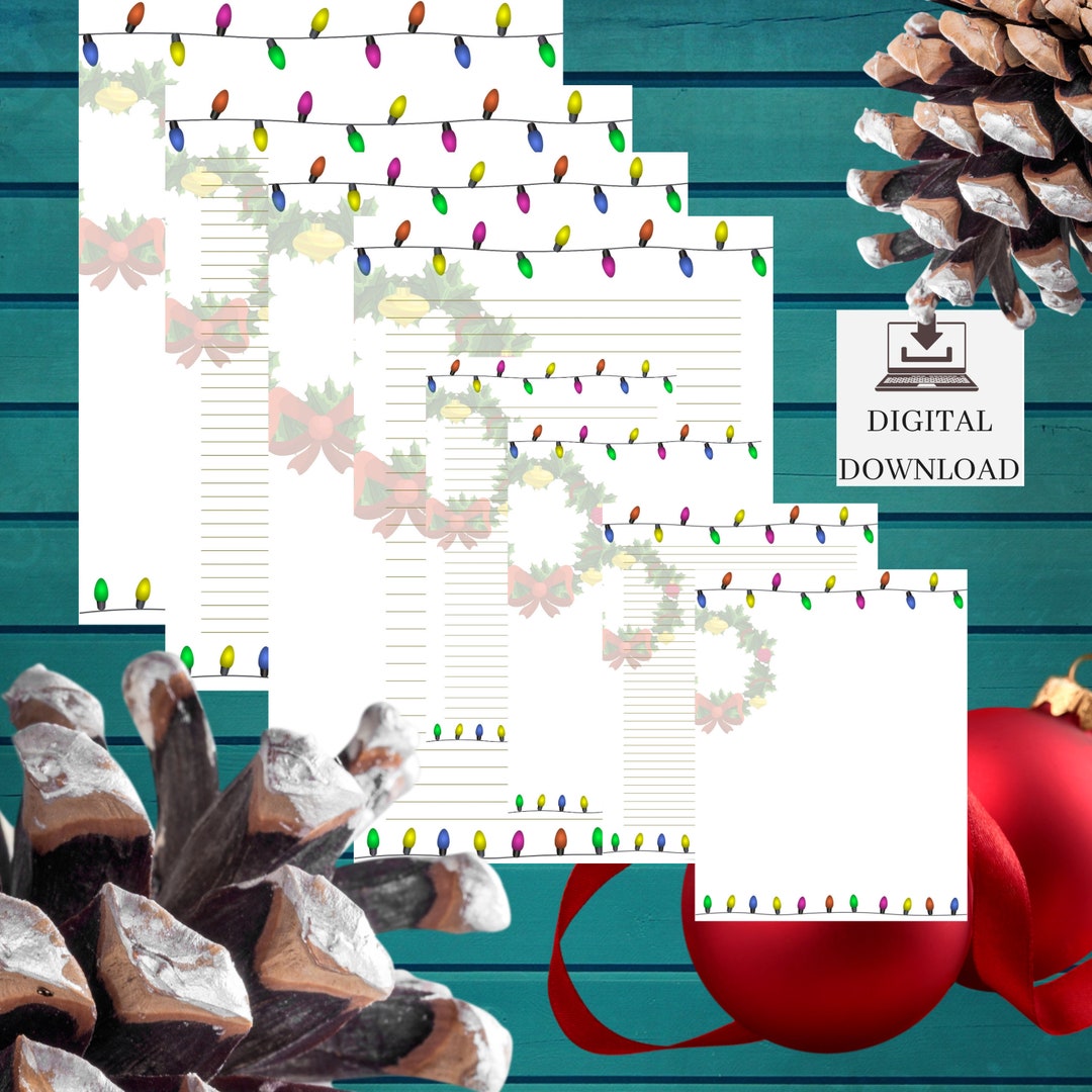 Homeschool XMAS Printable Writing Paper, Christmas Gift for School Kids ...