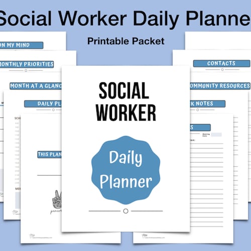 Social Work Daily Planner Printable Appointments Hourly - Etsy