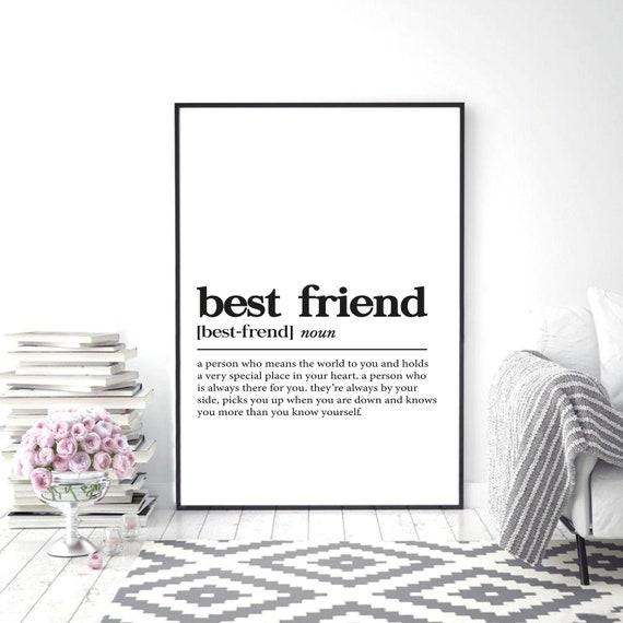 Best Friend Definition Print Best Friend Meaning Best Friend | Etsy