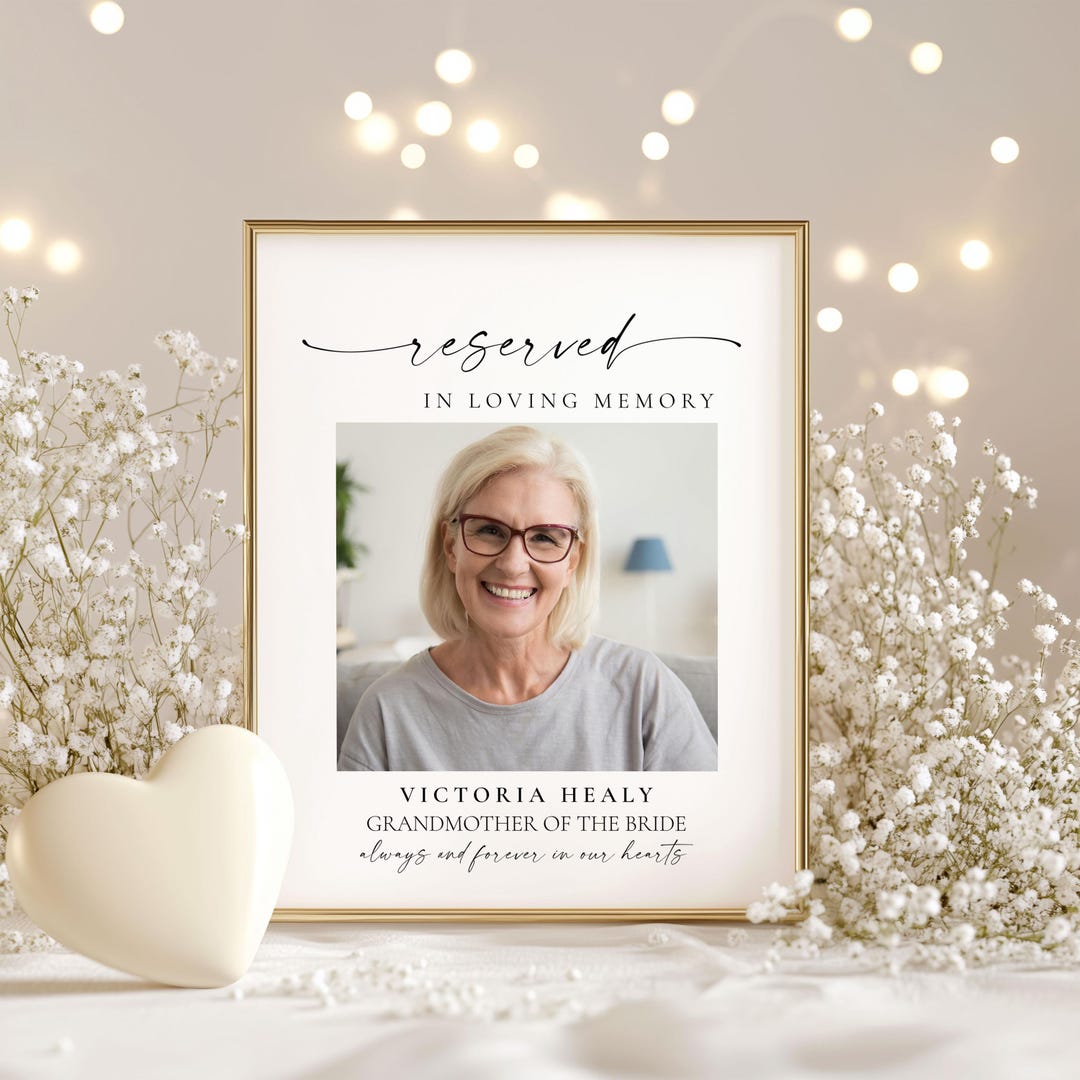 In Loving Memory Wedding Chair Sign, Ceremony Reserved Seat Memorial ...